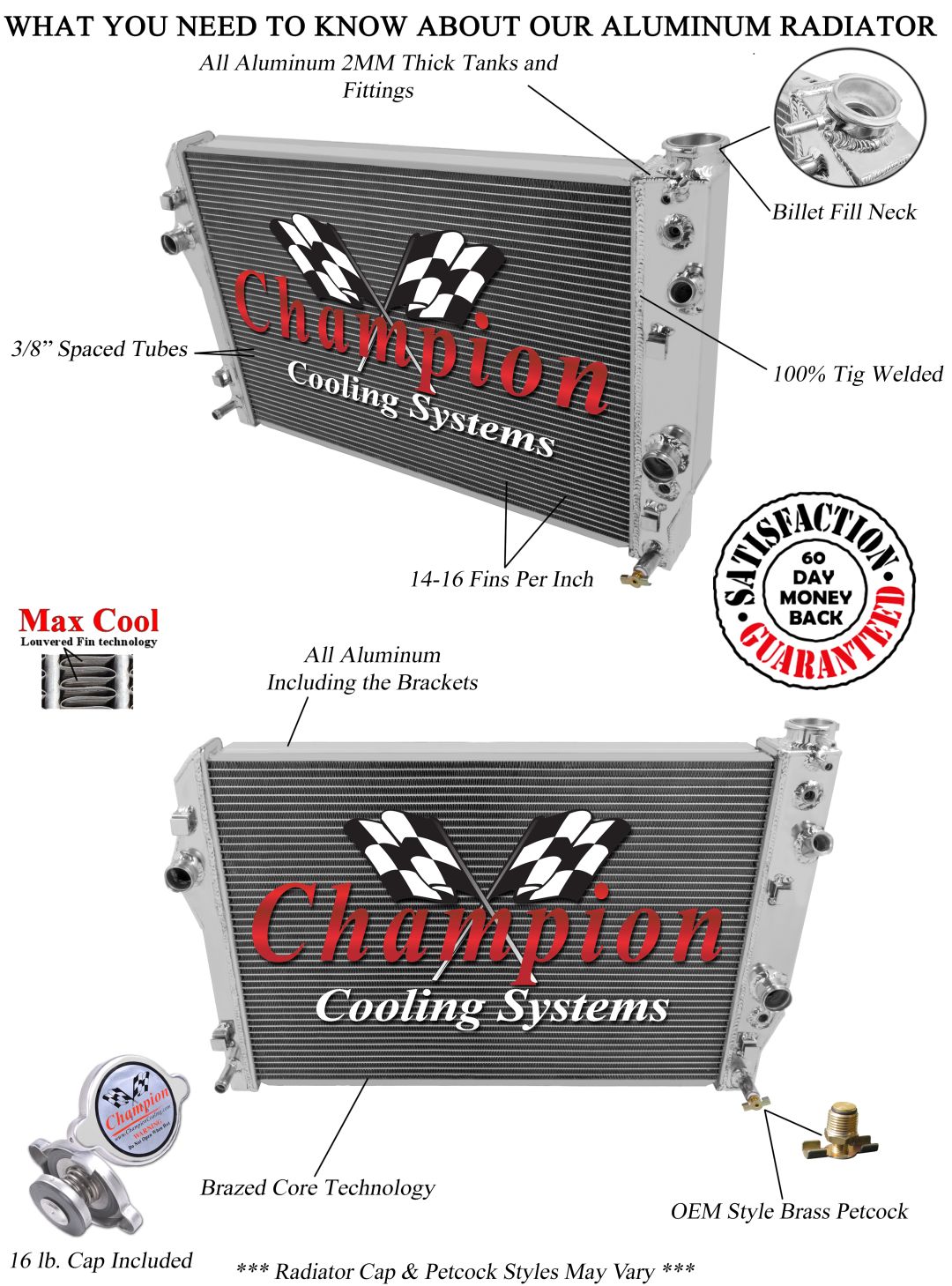 1998-1999 Pontiac Firebird/Trans AM/Camaro Alum 3 Row Core KR Champion ...
