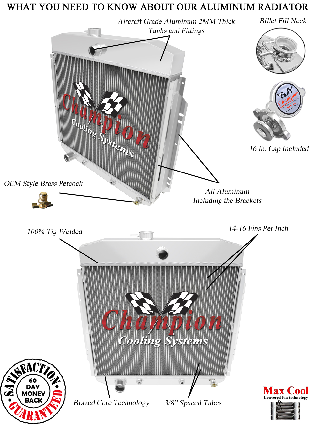 1957 - 1960 Ford F-100 3 Row Jamn Champion Radiator | eBay