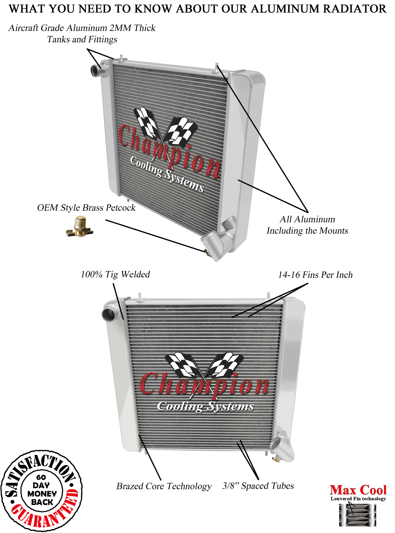 3 Row Ace Champion Radiator for 1961 1962 1963 1964 Jaguar XKE | eBay