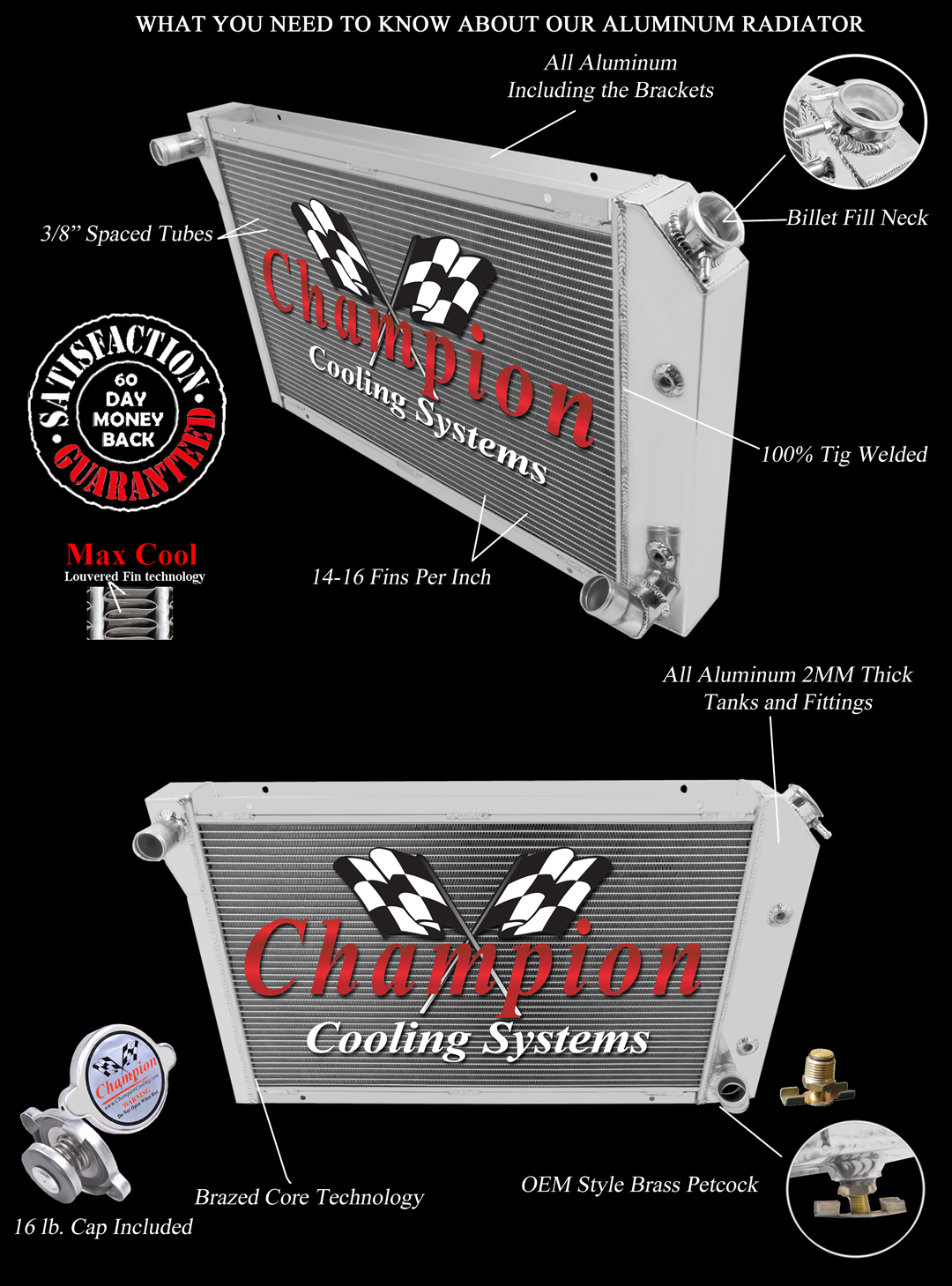 4 Row All Aluminum Performance Radiator For 1977 - 82 Chevy Corvette | eBay