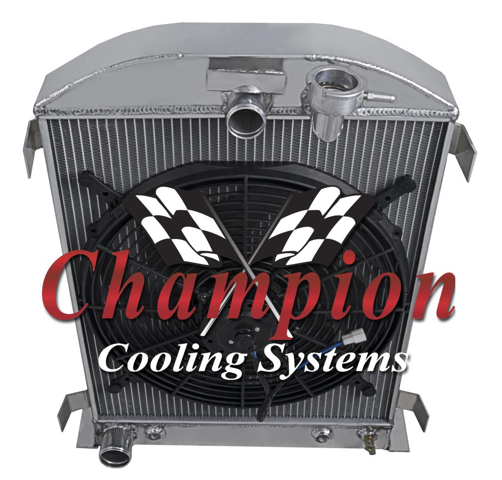 1932 Ford Coupe Champion 3 Row Aluminum Radiator for Ford V8 Engines ...